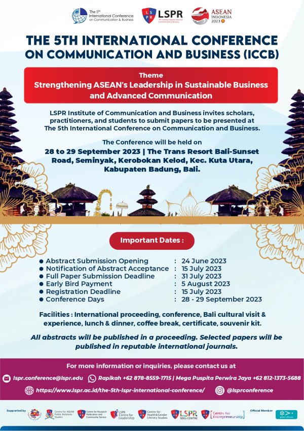 The 5th LSPR International Conference on Communication and Business (ICCB) 2023 – APRN